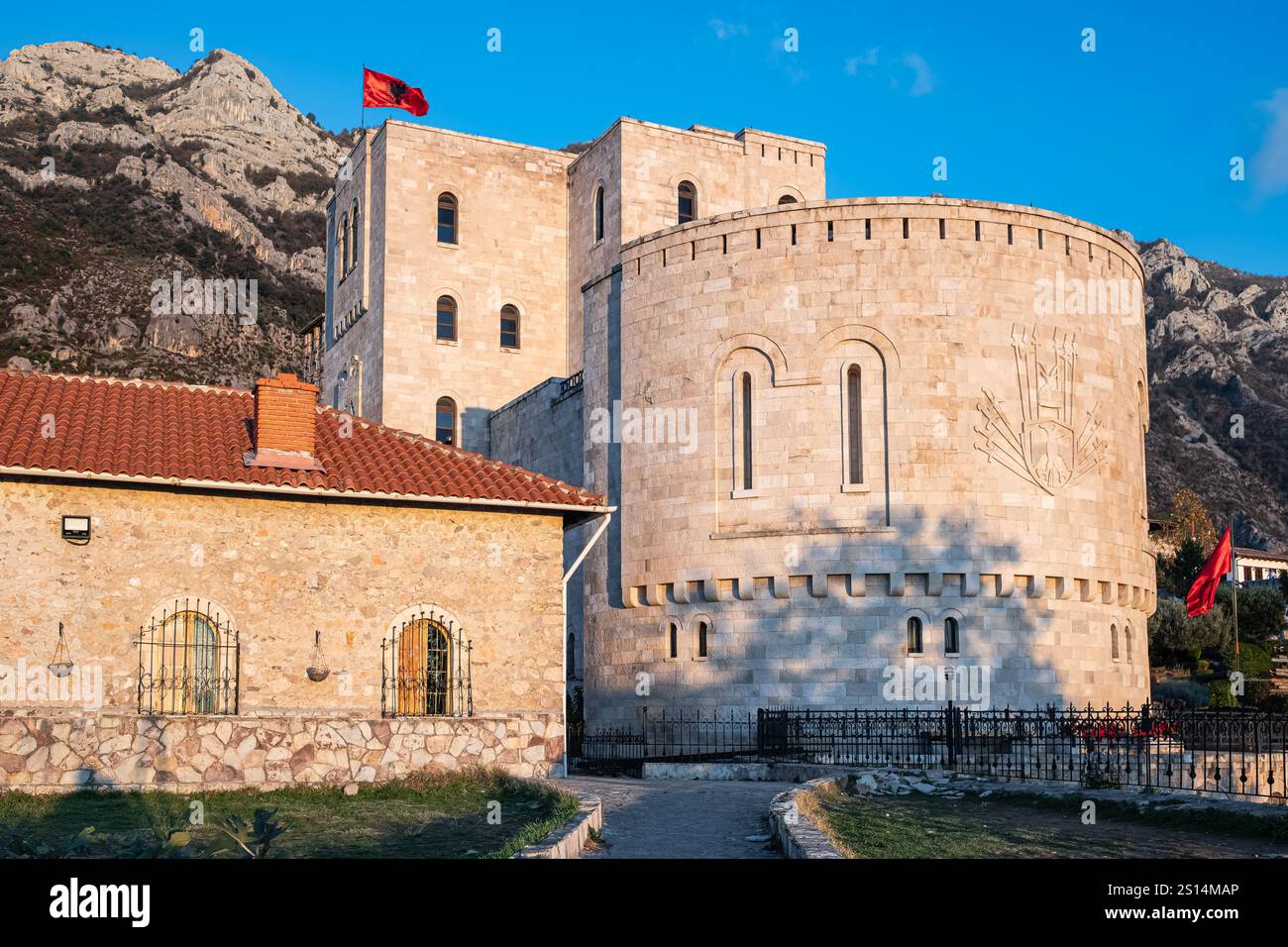 Kruja castle fortress historic citadel and National History Museum. The ...