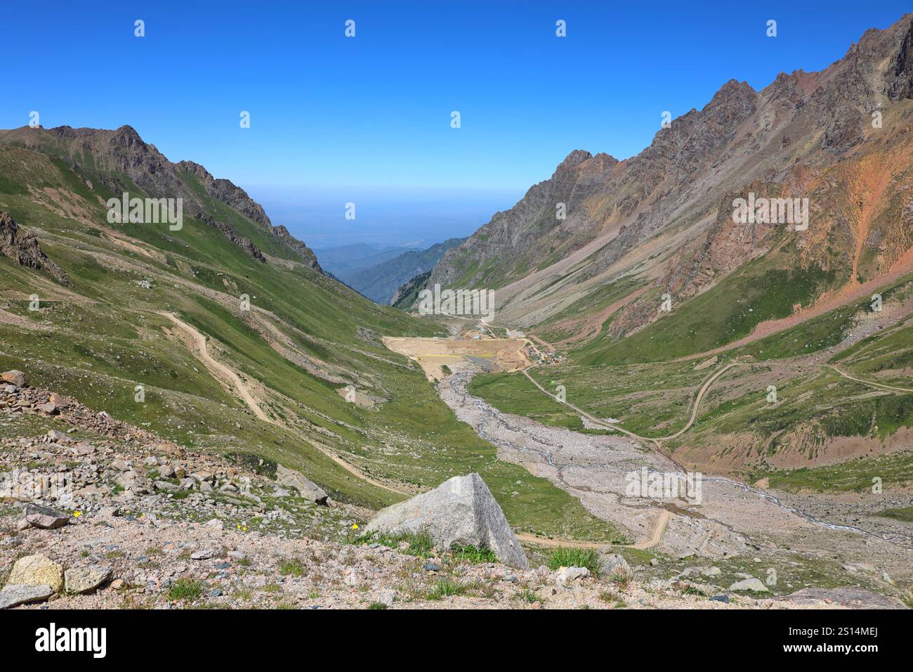 Surrounded by the Tien Shan mountains Mynzhilki plateau is located at ...