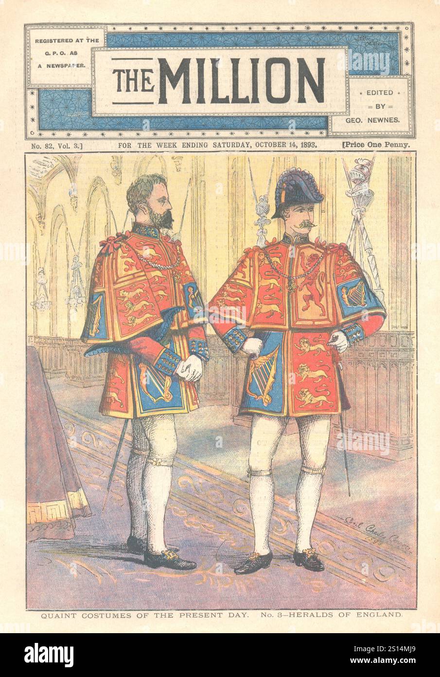 Cover of family newspaper The Million showing Heralds of England in ...