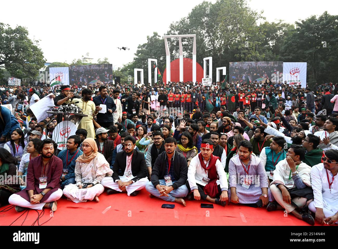 Students and supporters attend the 'March for Unity' program organized ...