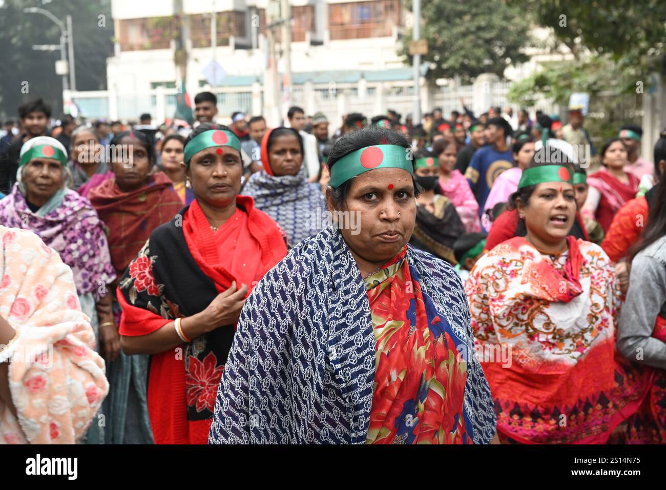 Dhaka, Bangladesh. 31st Dec, 2024. Students and supporters shout slogans during the 'March for ...