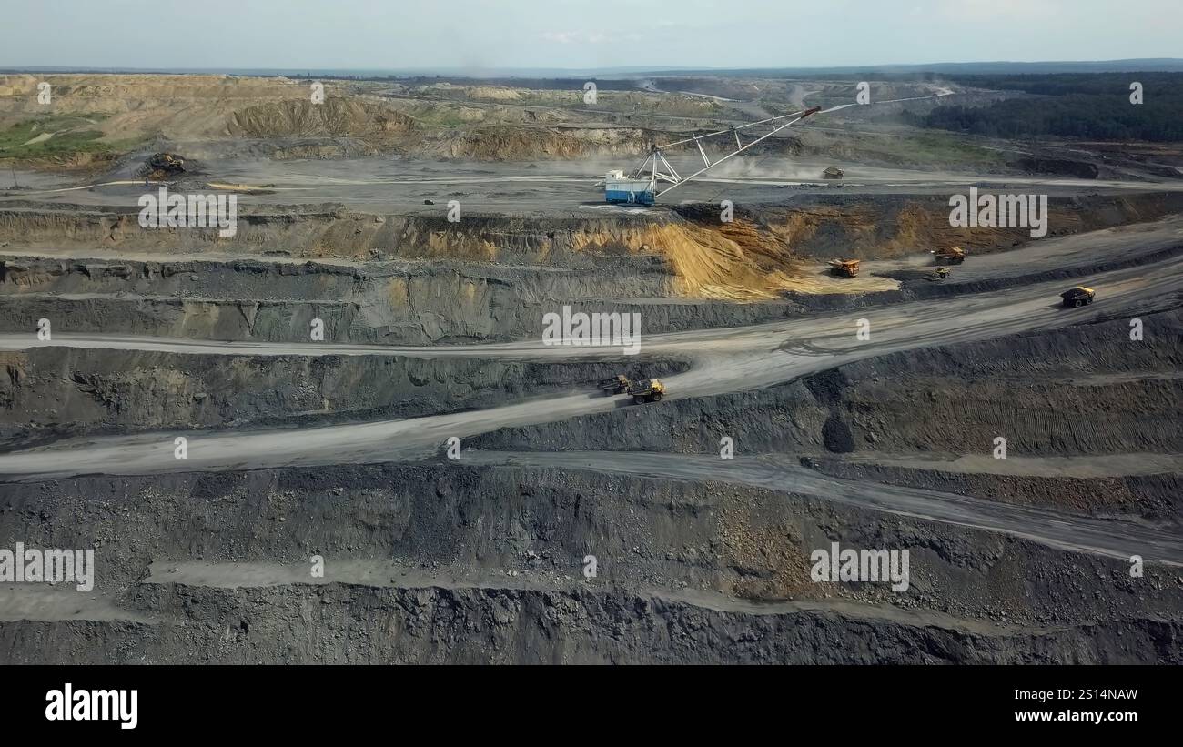 An Aerial View of an Extensive OpenPit Mining Operation and its ...