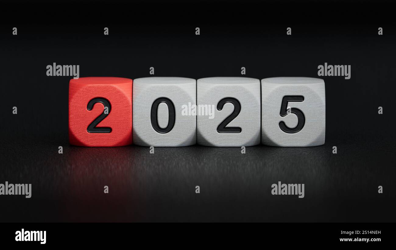 Happy new year 2025 success, investment, profit, money development ...