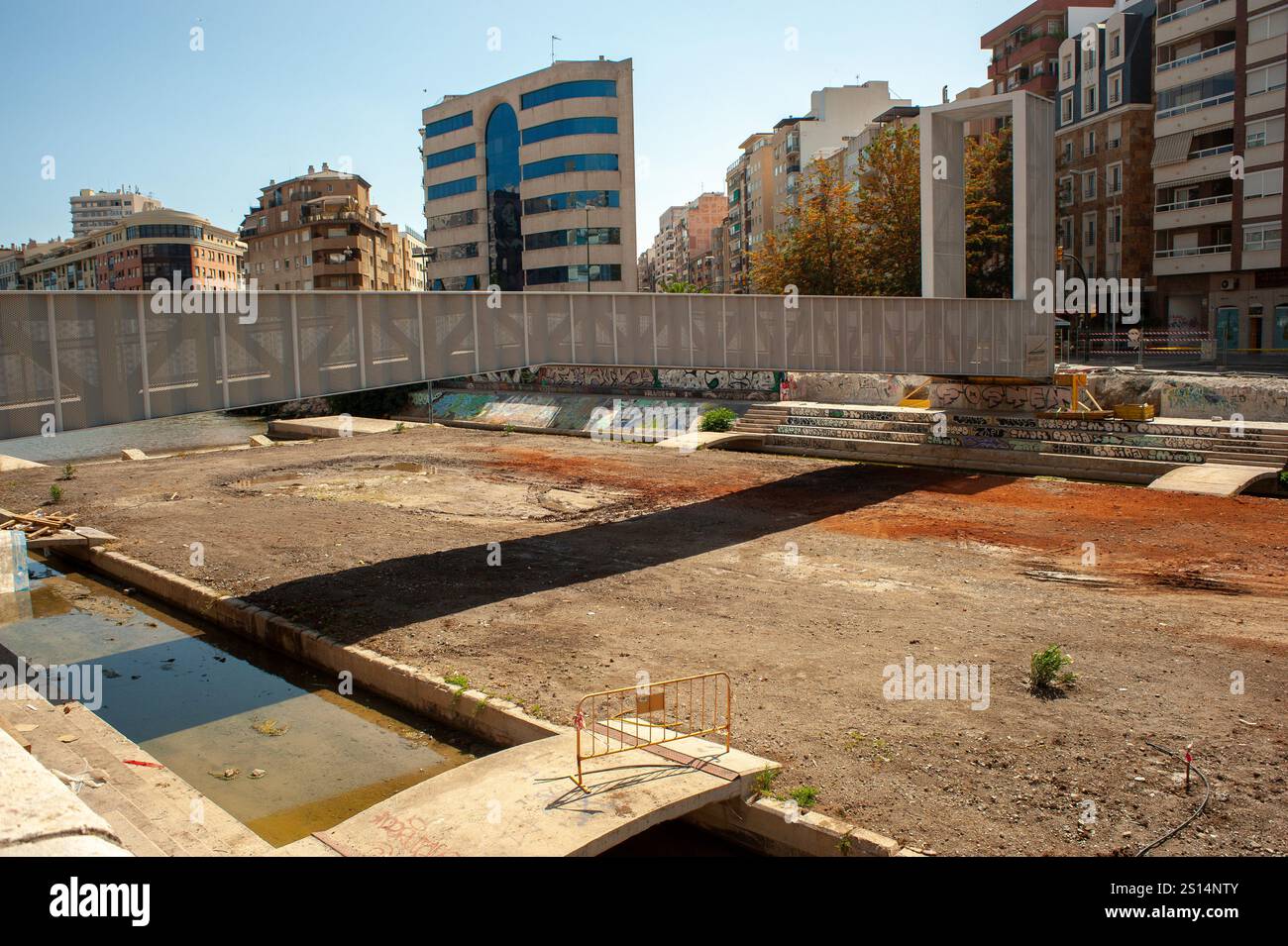 Malaga, Spain, Environmental Issues, Dry Spell, Dried River Bed, Center ...