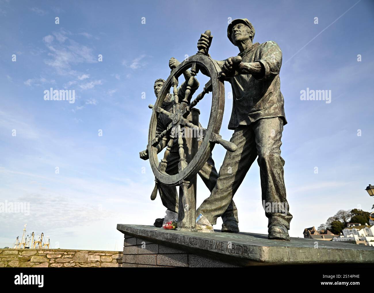 Harbour, Brixham, Devon, UK. 24th Dec 2024. The 'man and boy' monument ...