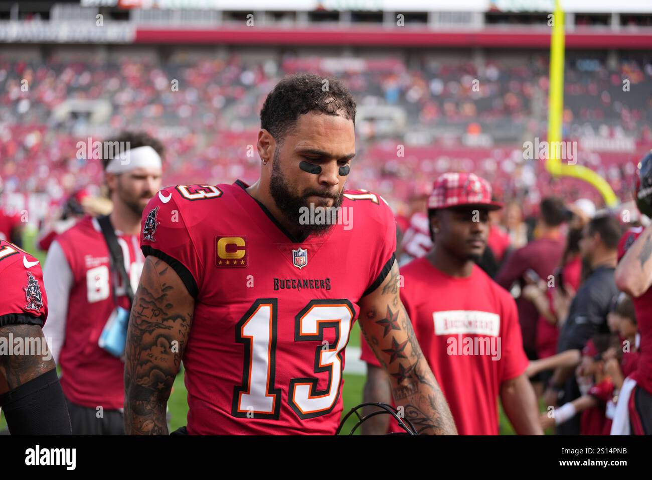 Tampa Bay Buccaneers linebacker Vi Jones (53) leaves the field ...