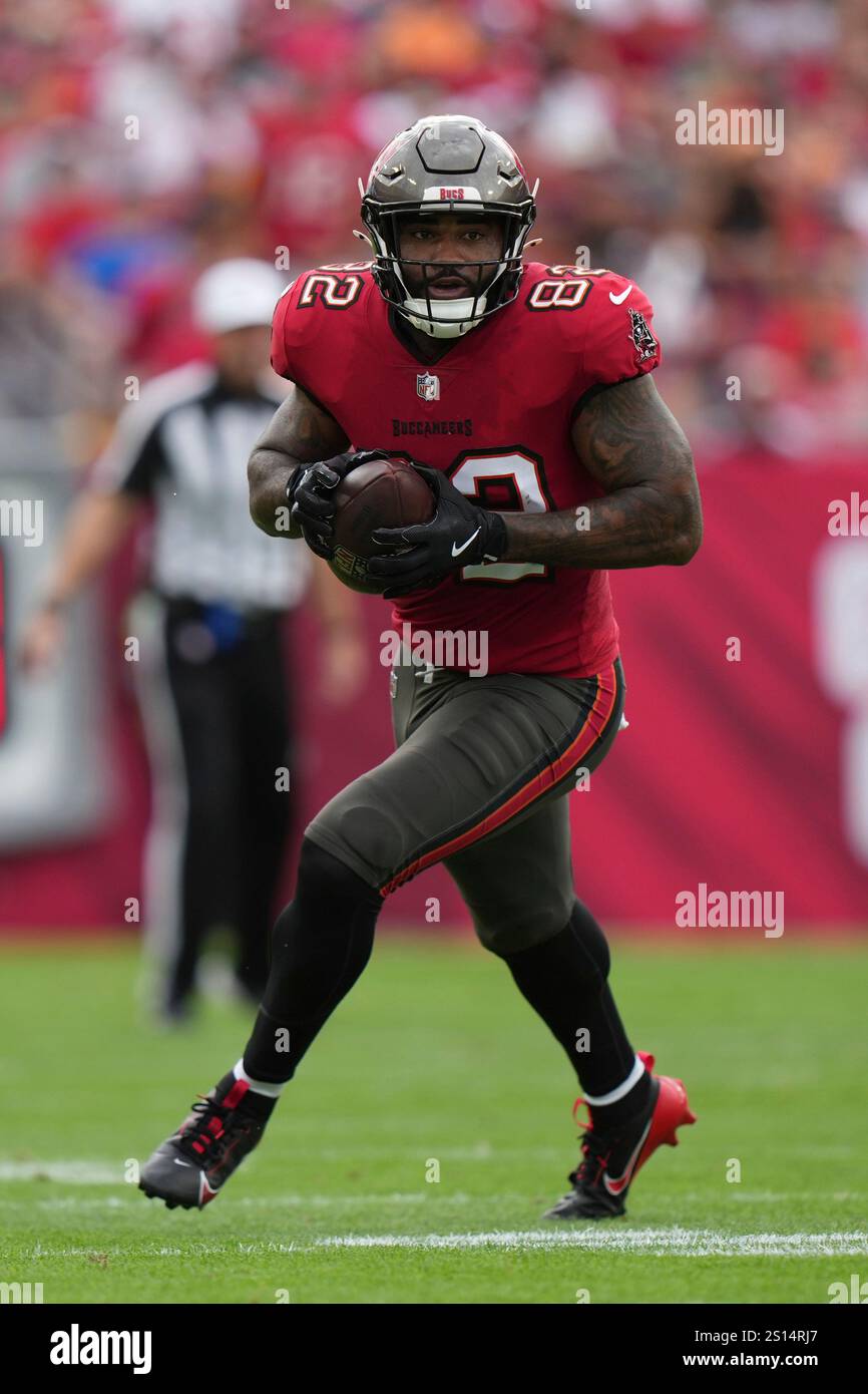 Tampa Bay Buccaneers tight end Devin Culp (82) runs after a catch ...