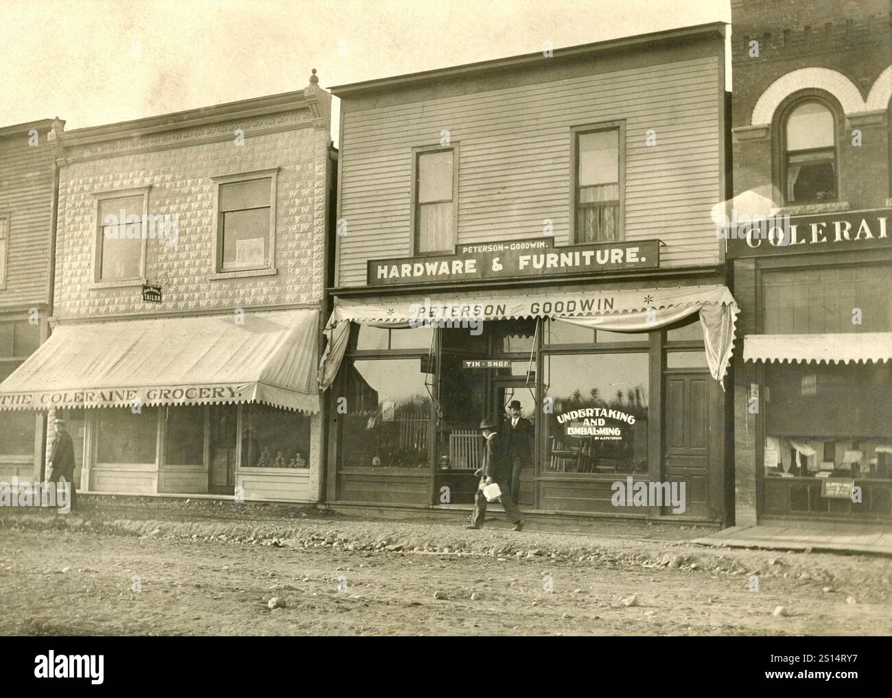 Old Main Street, Late 1800, Undertaker, Hardware, Furniture Store Stock ...