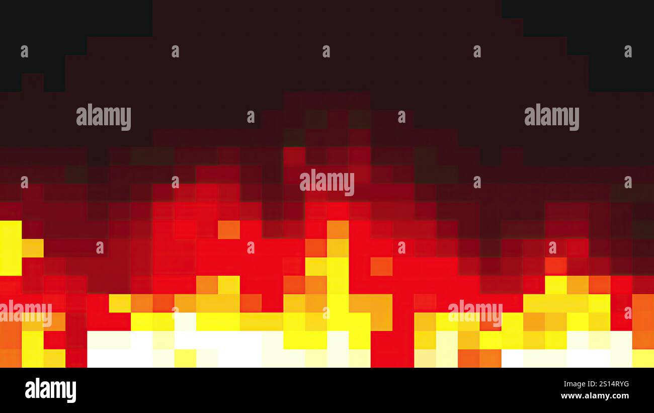 Pixel art fire. Computer generated Stock Photo - Alamy