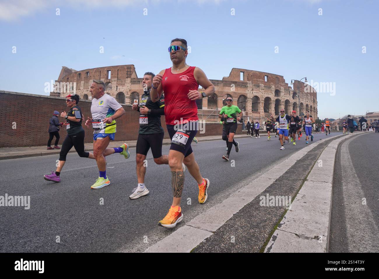 Rome, Italy. 31 December 2024 Thousands of participants run past the ...