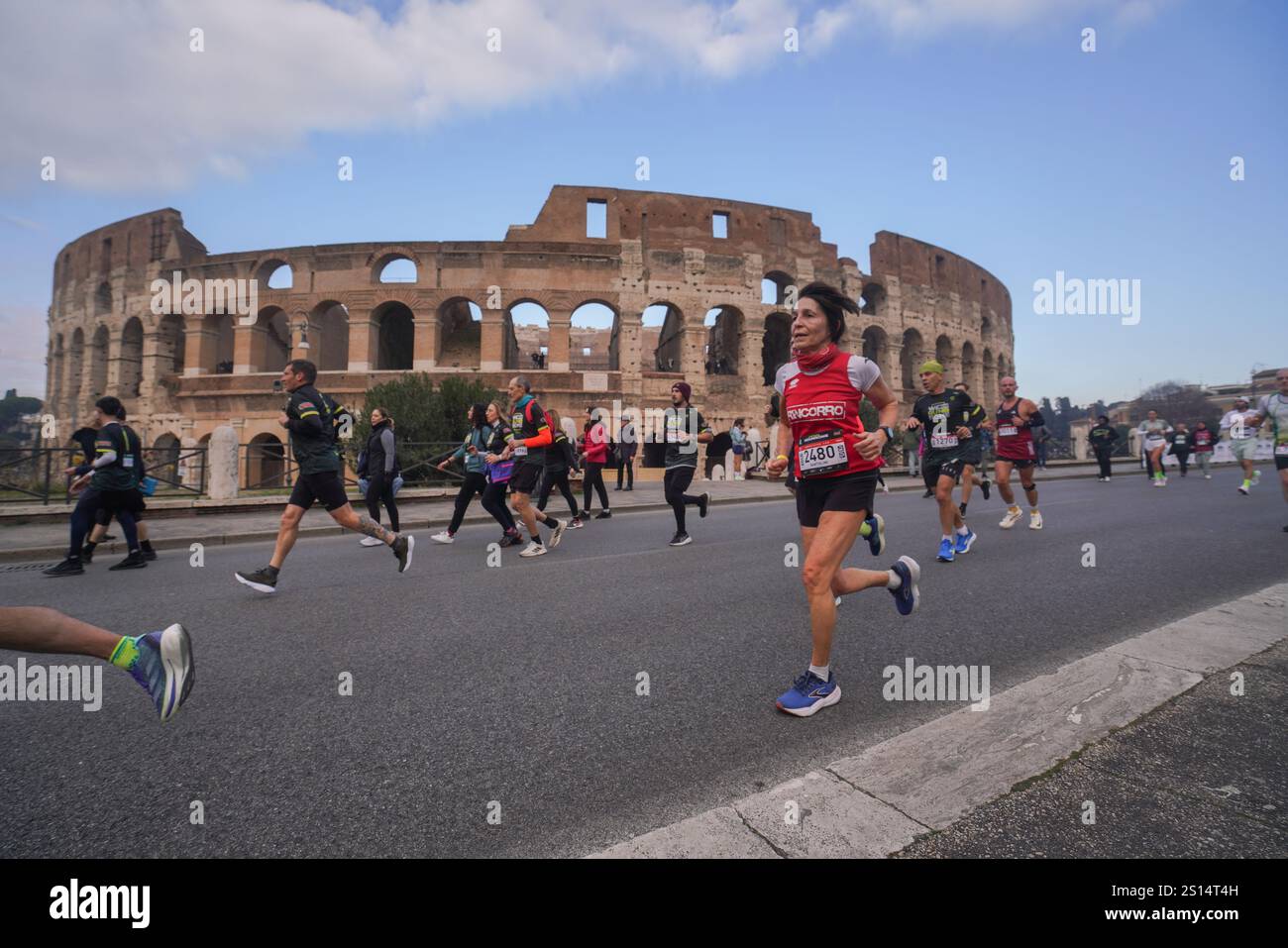 Rome, Italy. 31 December 2024 Thousands of participants run past the ...