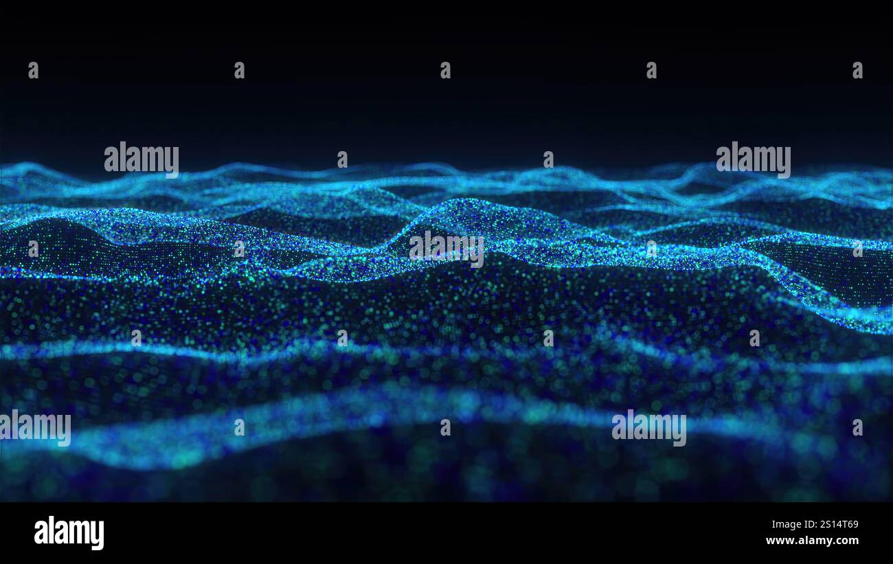 Particle wave surface. Computer generated Stock Photo - Alamy