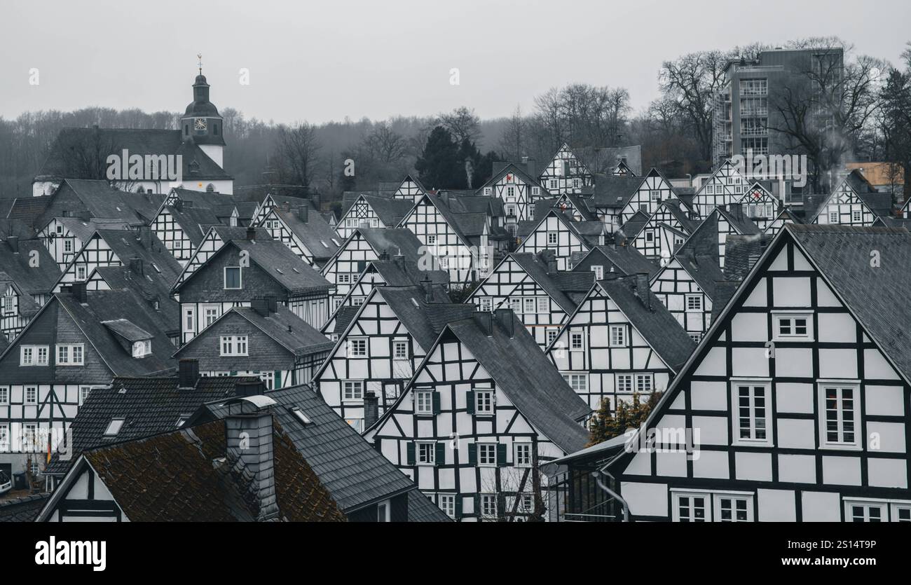 Culture Travel Germany Europe, German fairytale villages Cityscape of Freudenberg in Siegerland ...