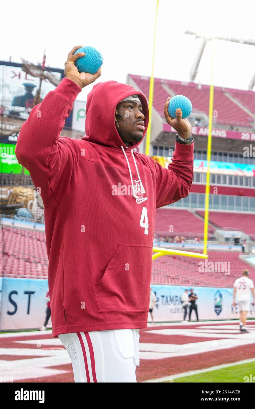 TAMPA, FL - DECEMBER 31: Alabama Crimson Tide quarterback Jalen Milroe ...