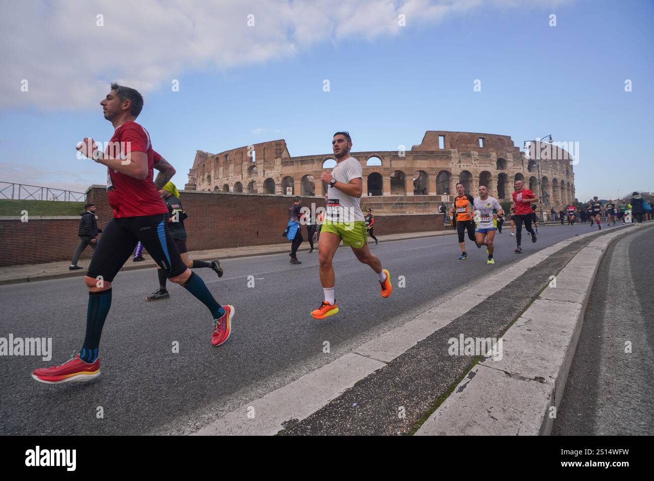 Rome, Italy. 31 December 2024 Thousands of participants run past the ...