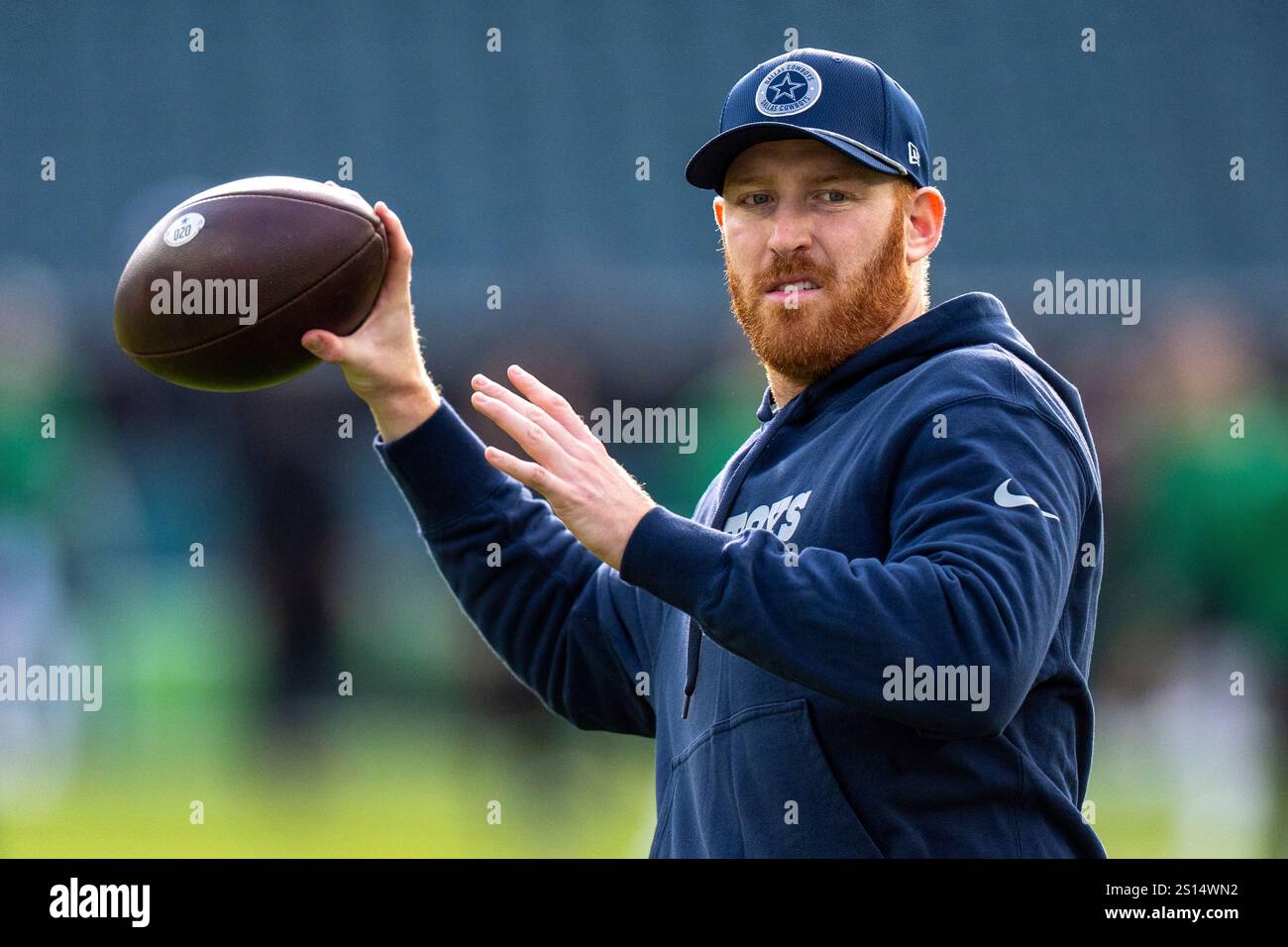 Dallas Cowboys quarterback Cooper Rush (10) in action during warm-ups ...