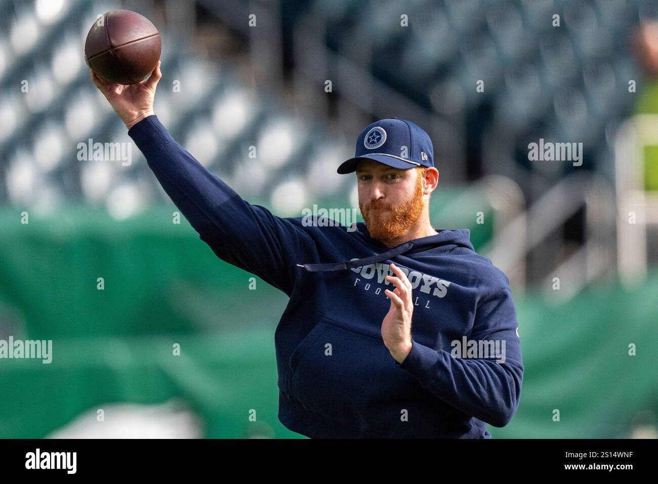 Dallas Cowboys quarterback Cooper Rush (10) in action during warm-ups ...