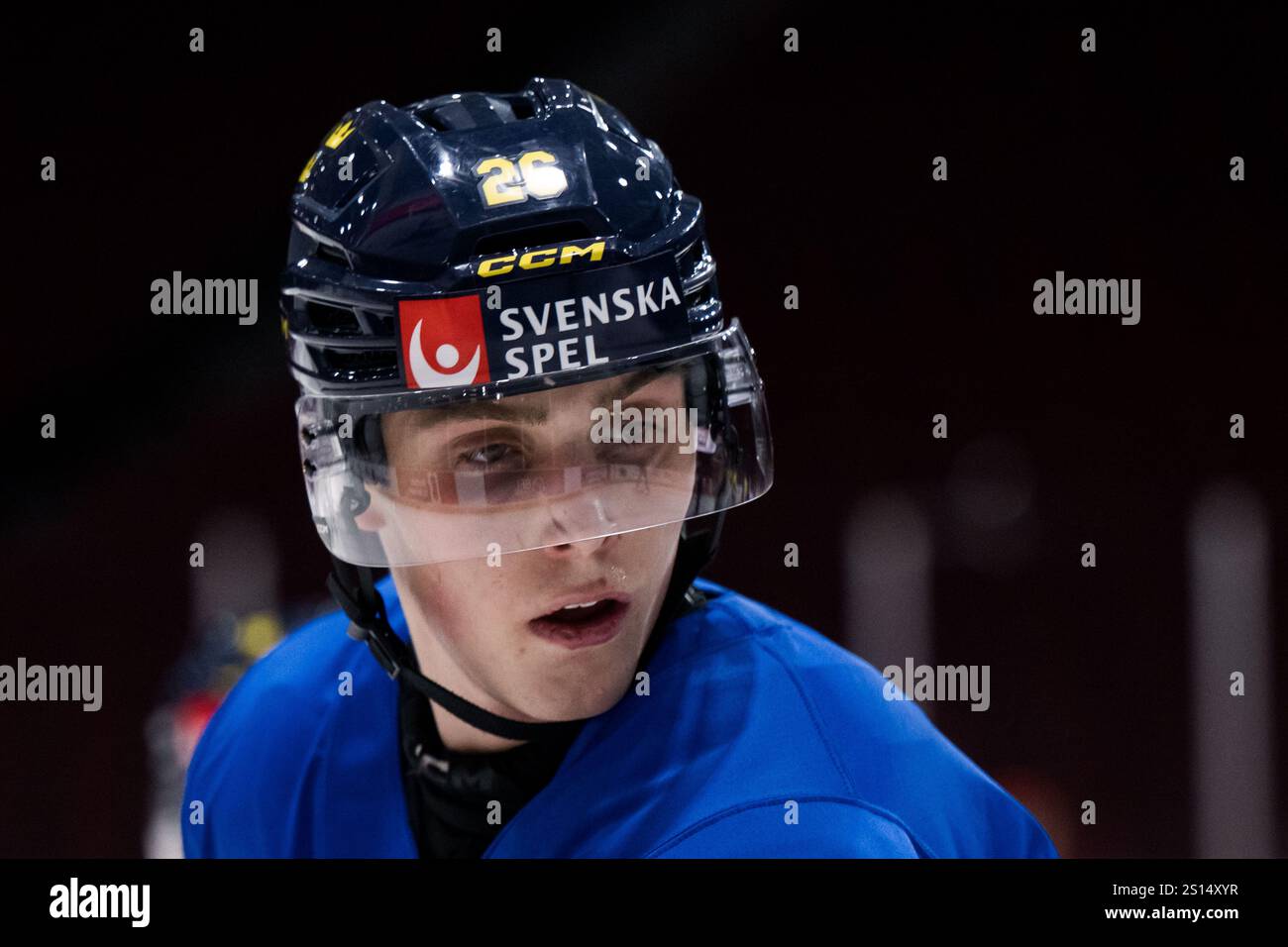 241231 Noel Nordh of Sweden at a practice session during the 2025 IIHF ...