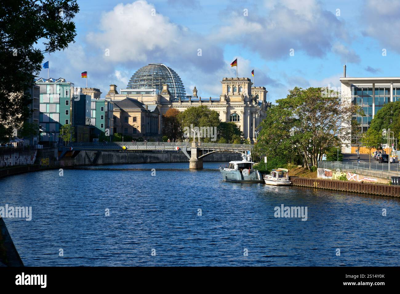 Berlin, Germany – September 27, 2024 - River Spree and Reichstag Dome ...