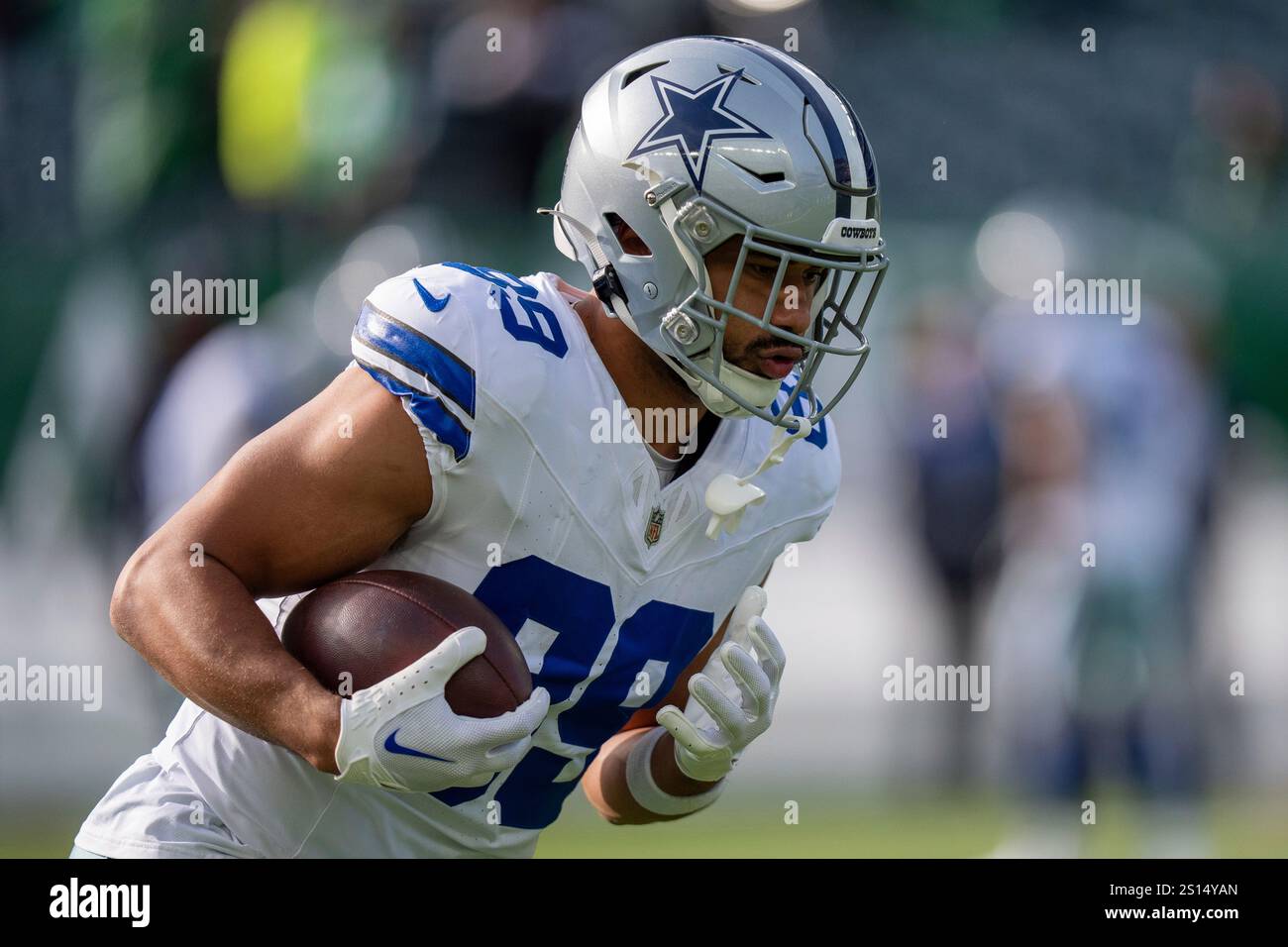 Dallas Cowboys tight end Brevyn Spann-Ford (89) in action during warm ...