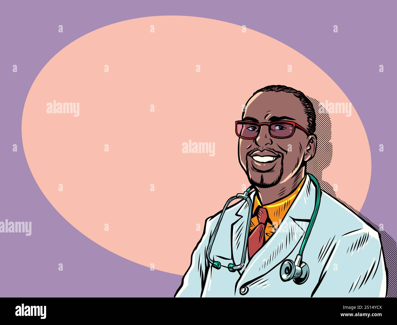 Portrait african doctor smiling camera Stock Vector Images - Alamy