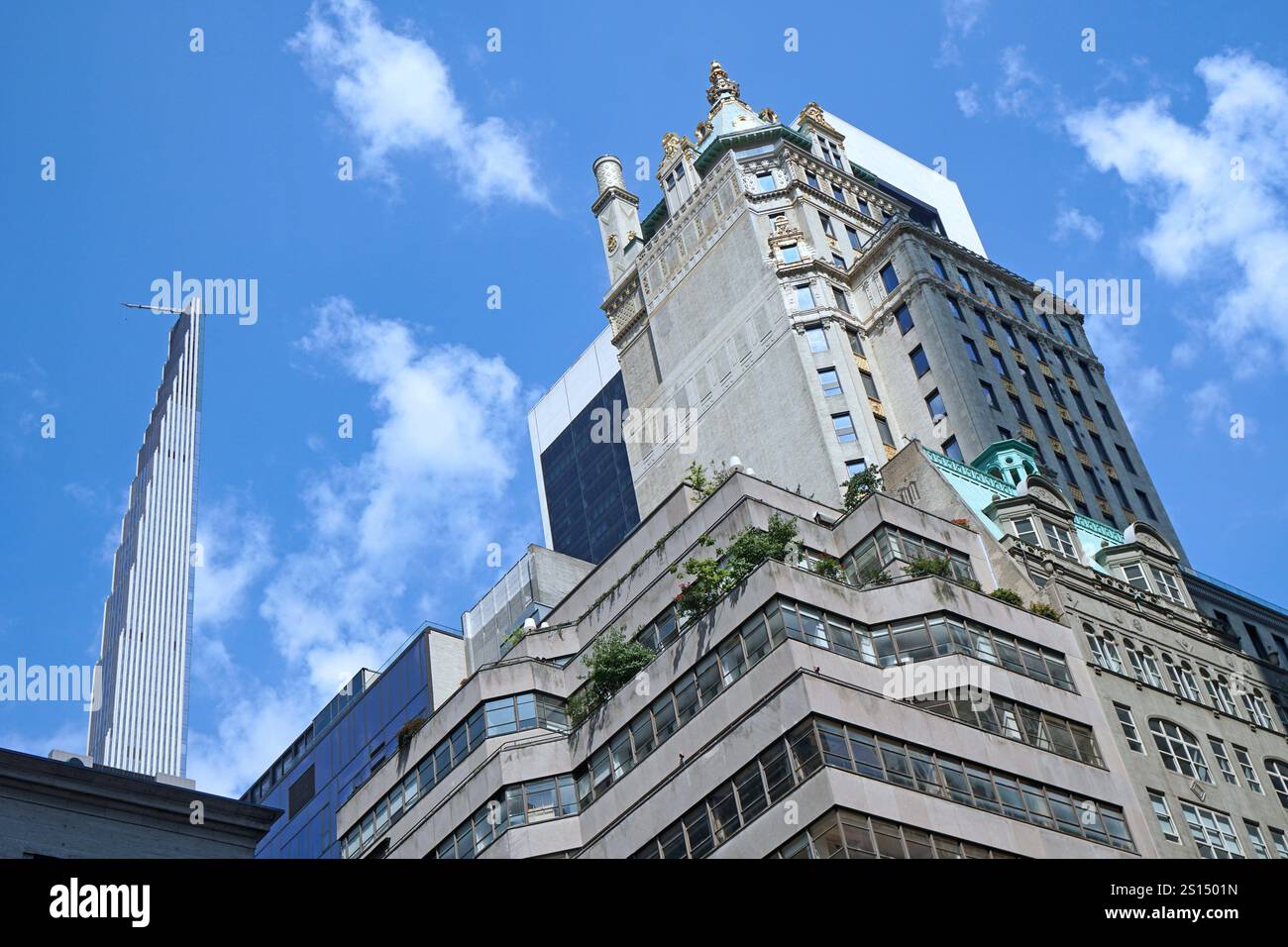 New York City apartment buildings, modern and old, viewed from Fifth ...