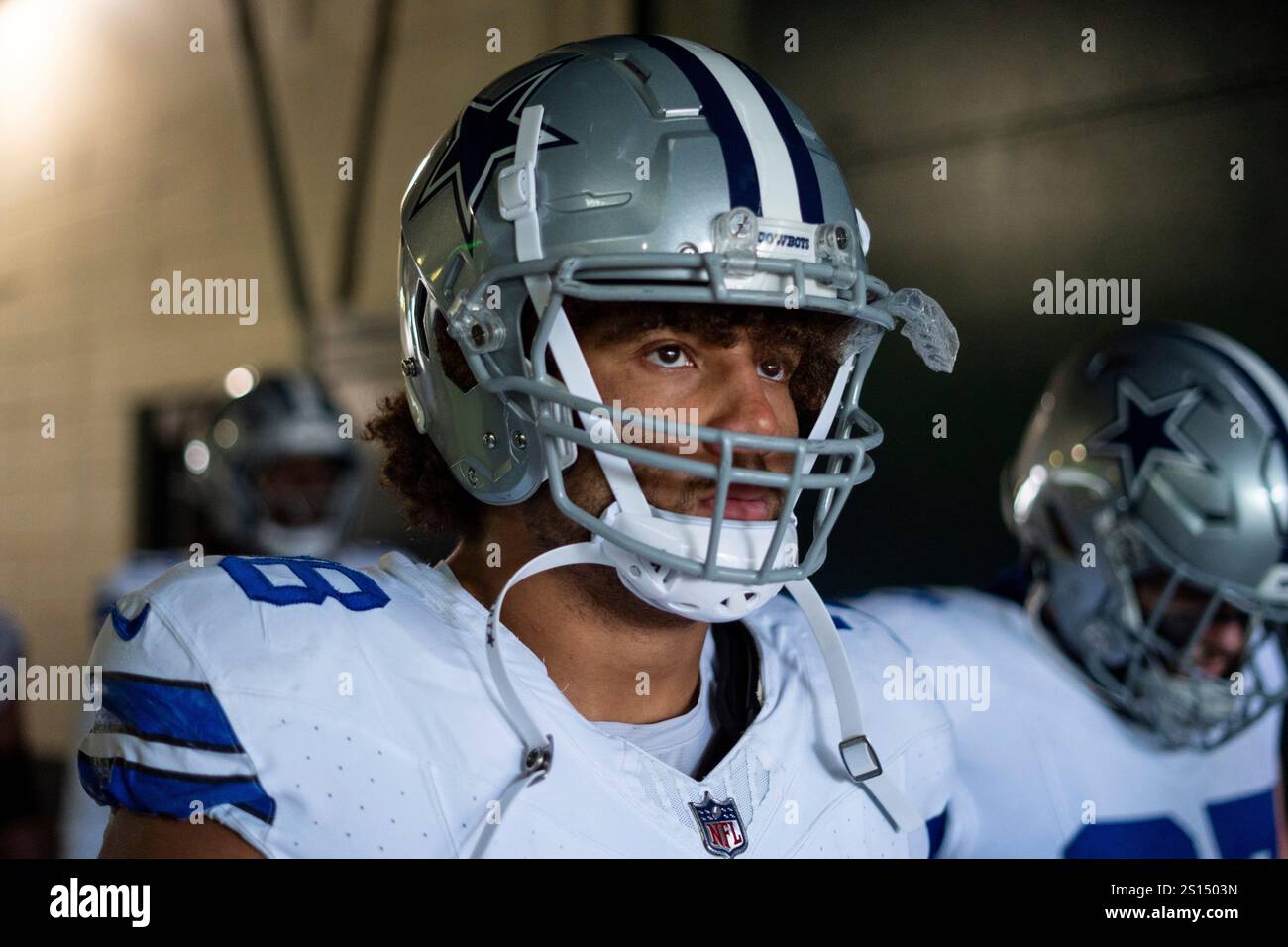 Dallas Cowboys tackle Terence Steele (78) looks on before taking the ...