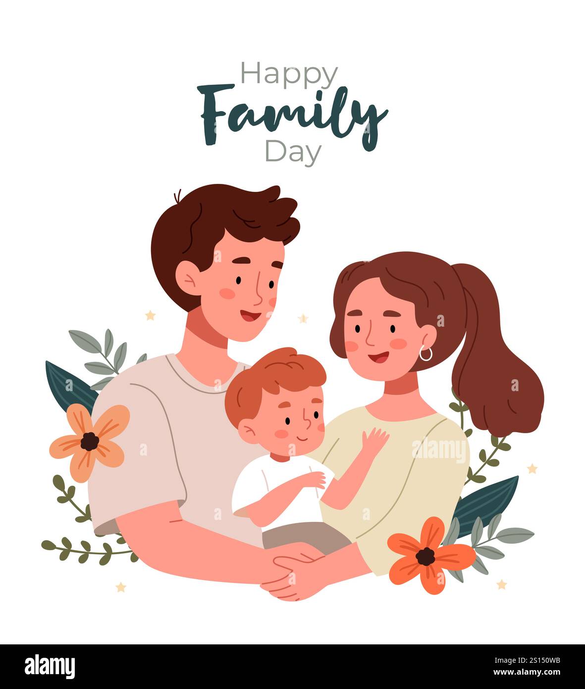 Happy family. Mom, dad and son. Happy Family Day.Concept of a happy ...