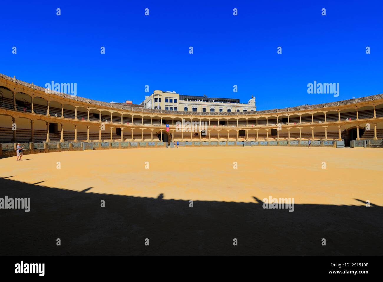 View inside the Plaza de Toros Bull Ring, Ronda city, Andalusia, Spain ...