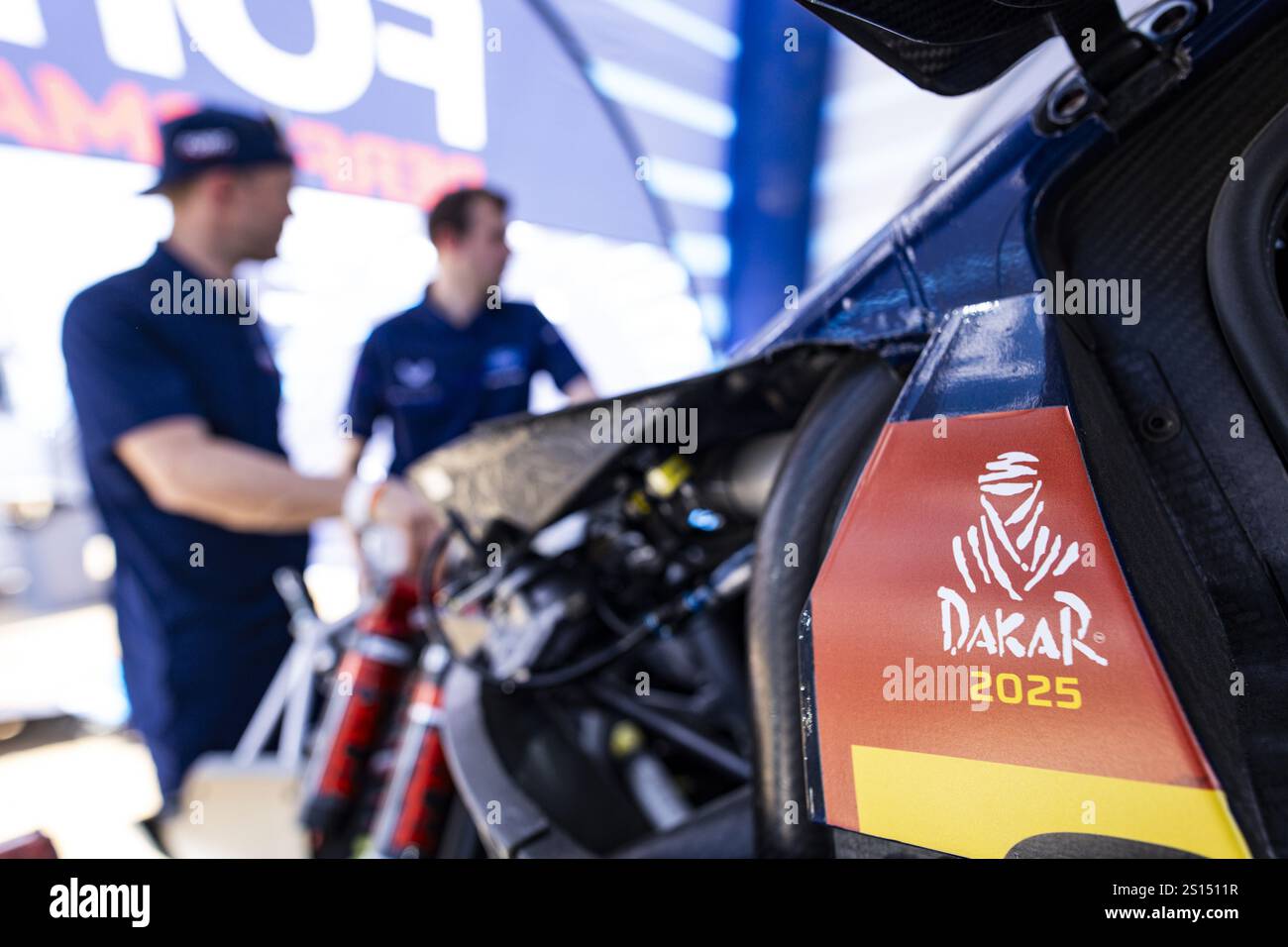 Dakar logo during the Administrative and technical Scrutineering of the ...