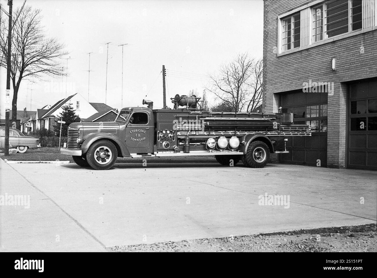 Fire Engine at Fire Hall, Etobicoke, Royal York Road, southeast corner ...