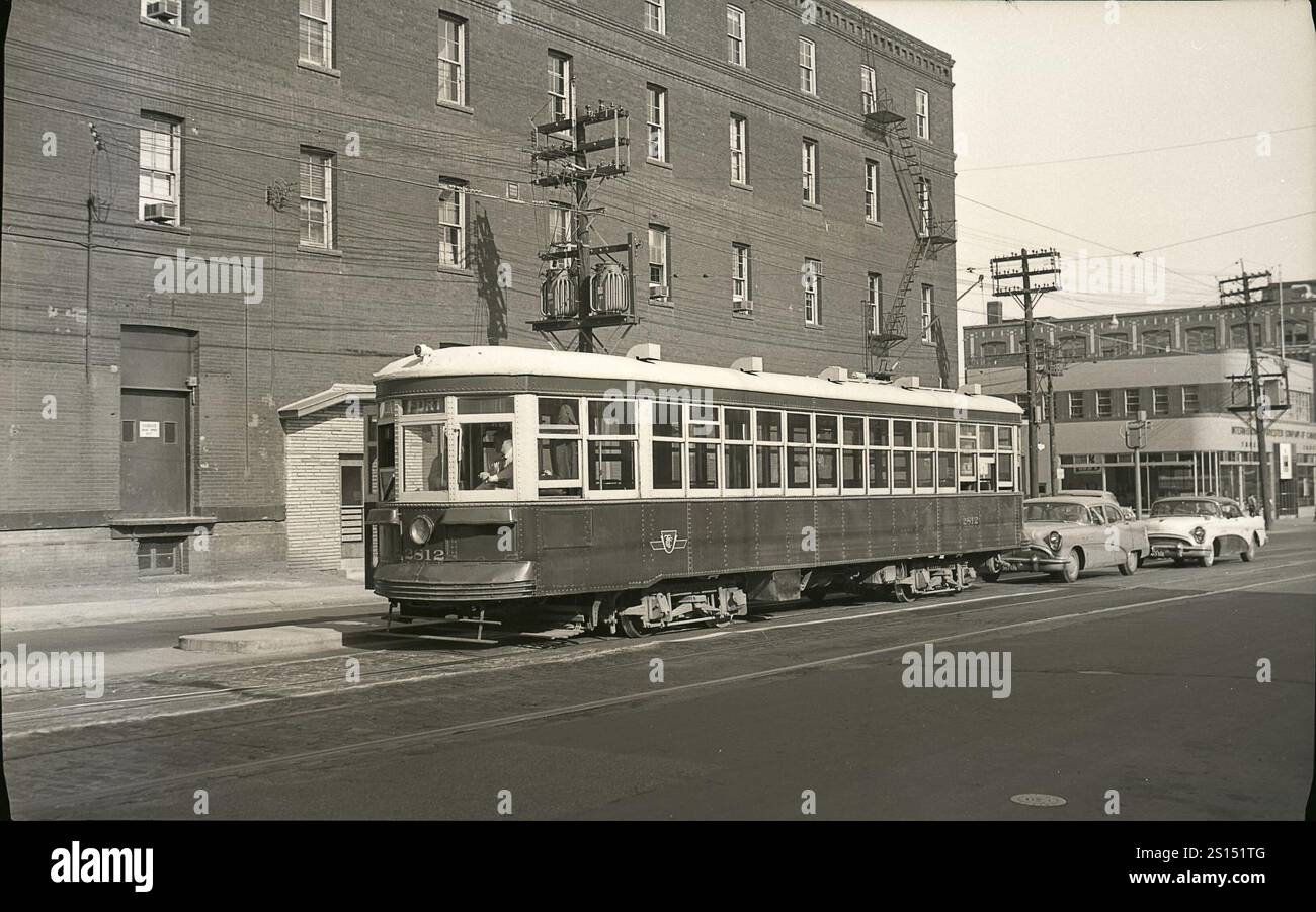 TTC Streetcar on Bathurst St., east side, looking southeast from south ...