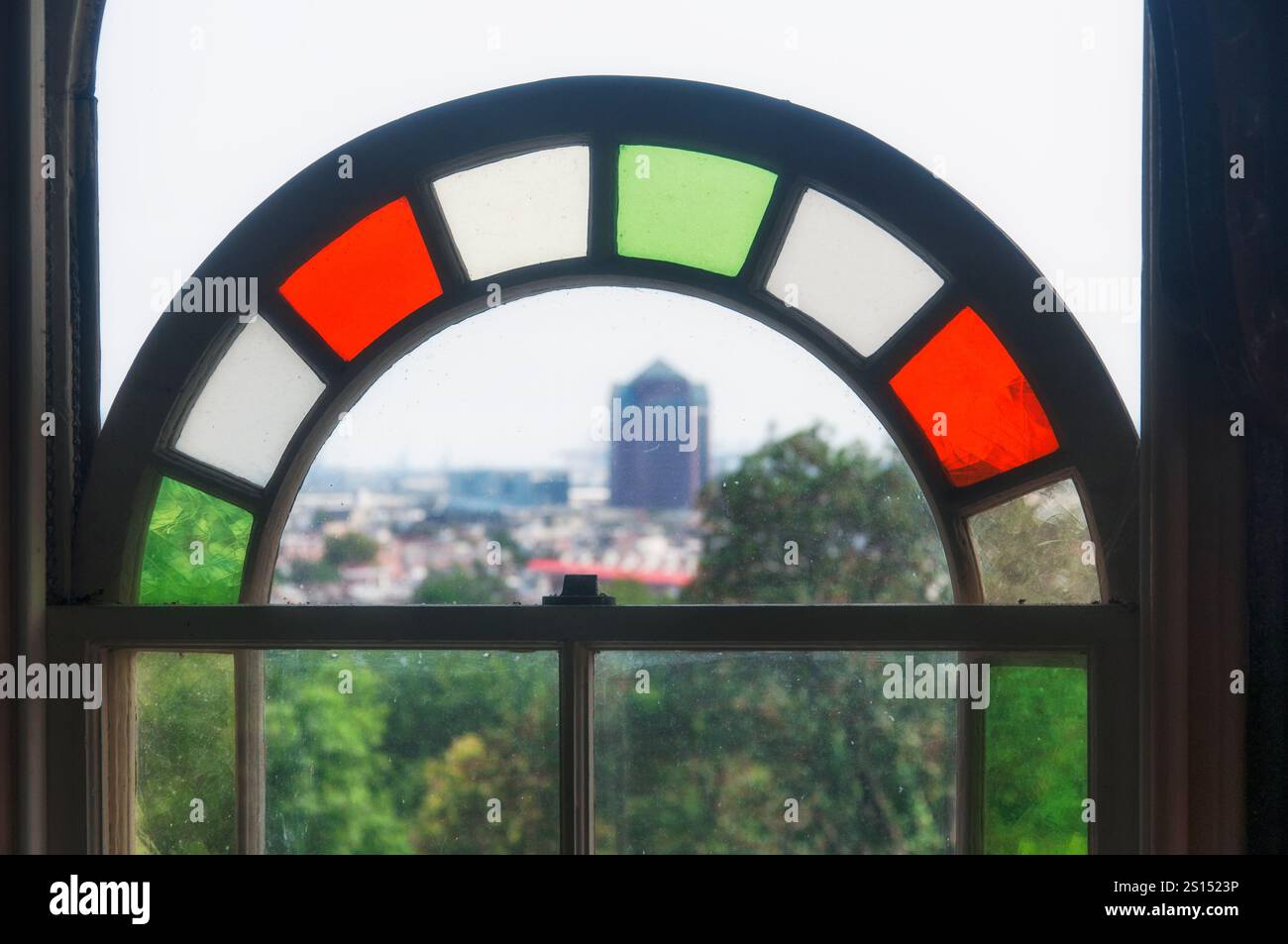 an aerial view from hampstead hill in patterson park in Baltimore ...