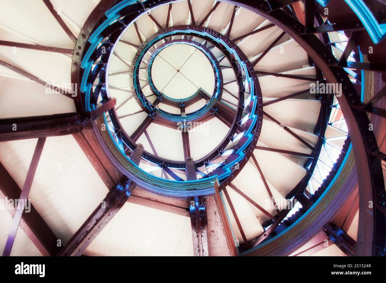 the spiral staircase within the landmark pagoda in Patterson Park in ...