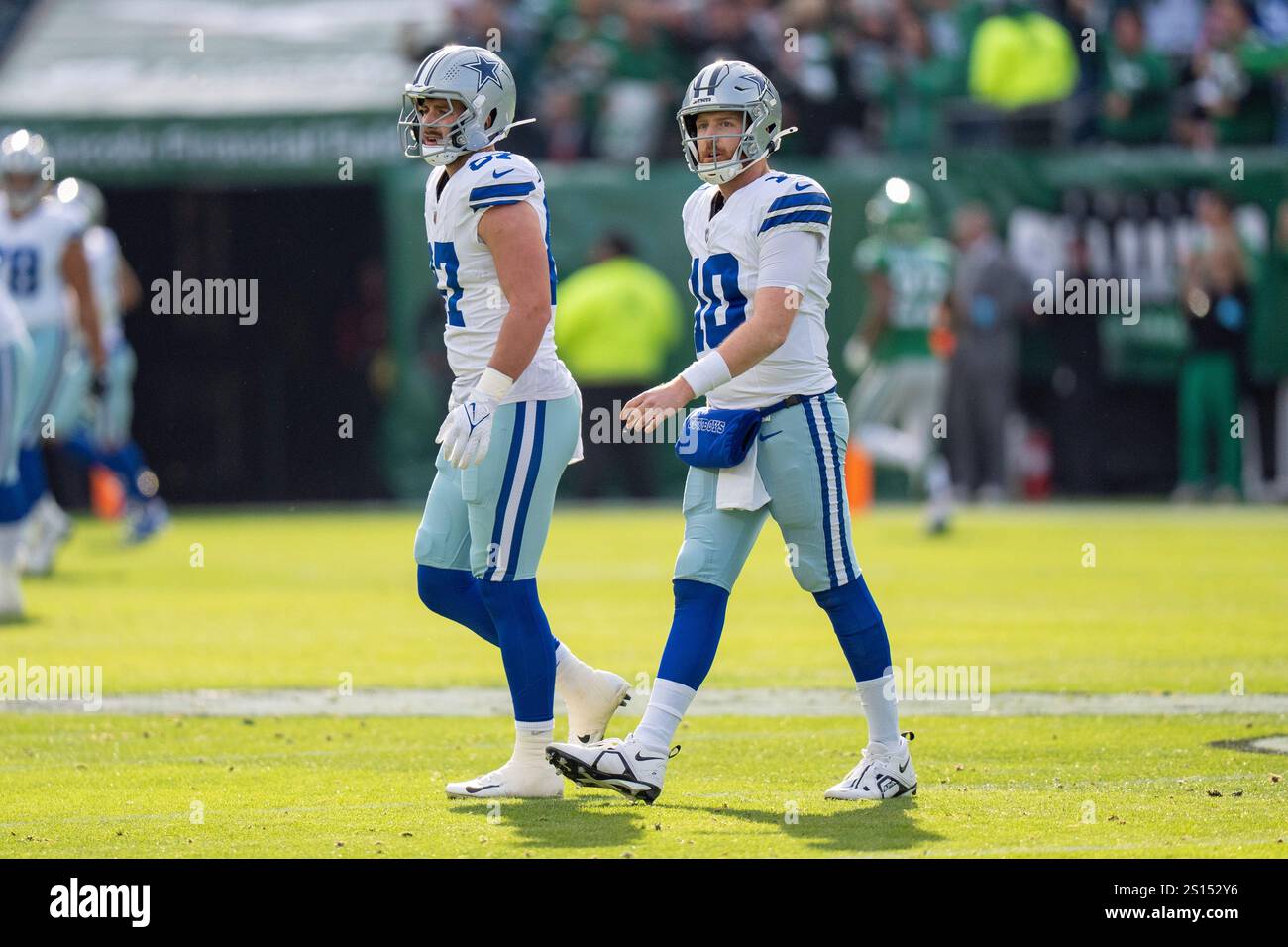 Dallas Cowboys quarterback Cooper Rush (10) looks on a after throwing ...