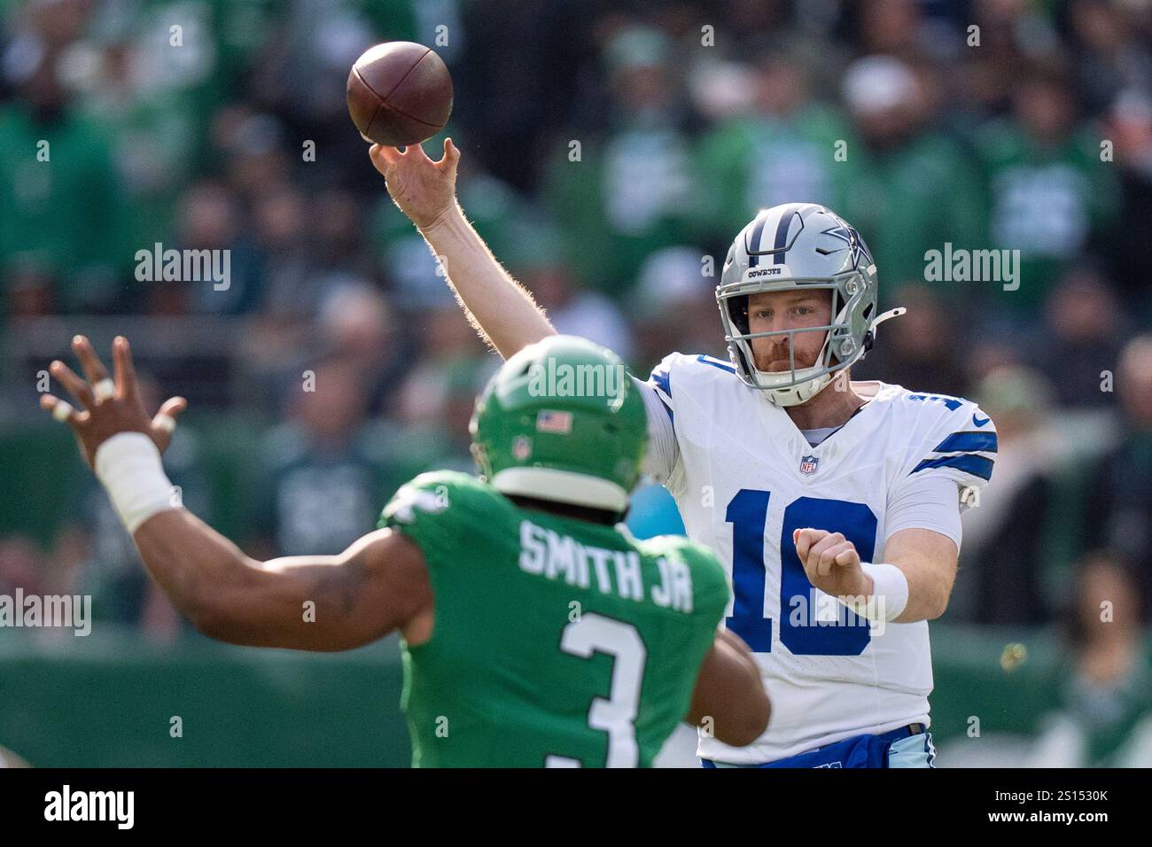 Dallas Cowboys quarterback Cooper Rush (10) throws the ball with ...