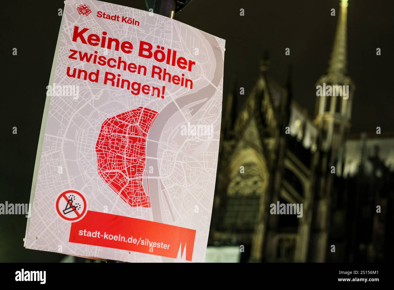 Cologne, Germany. 31st Dec, 2024. A poster from the city of Cologne ...