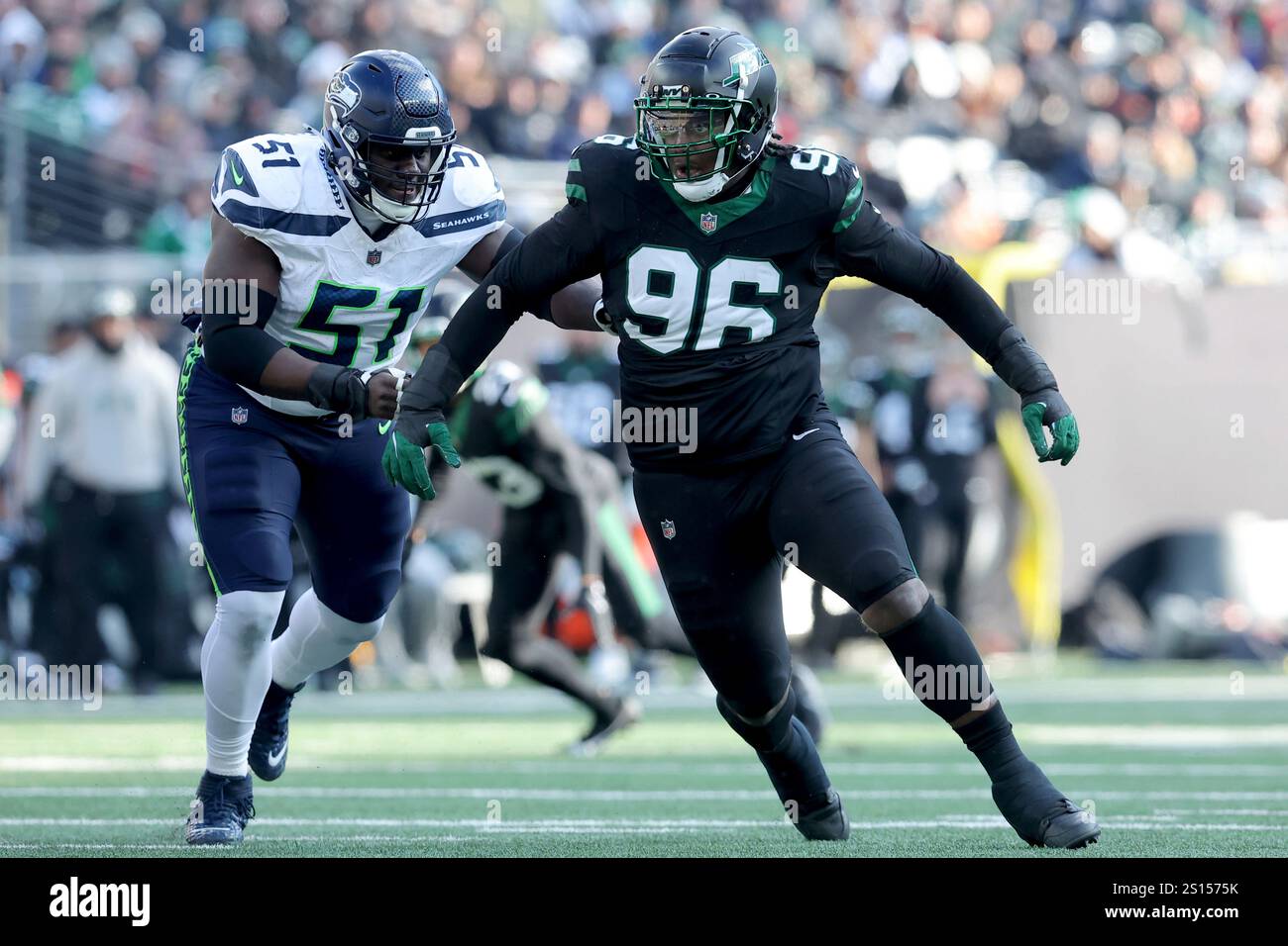New York Jets defensive tackle Leonard Taylor III (96) in action ...