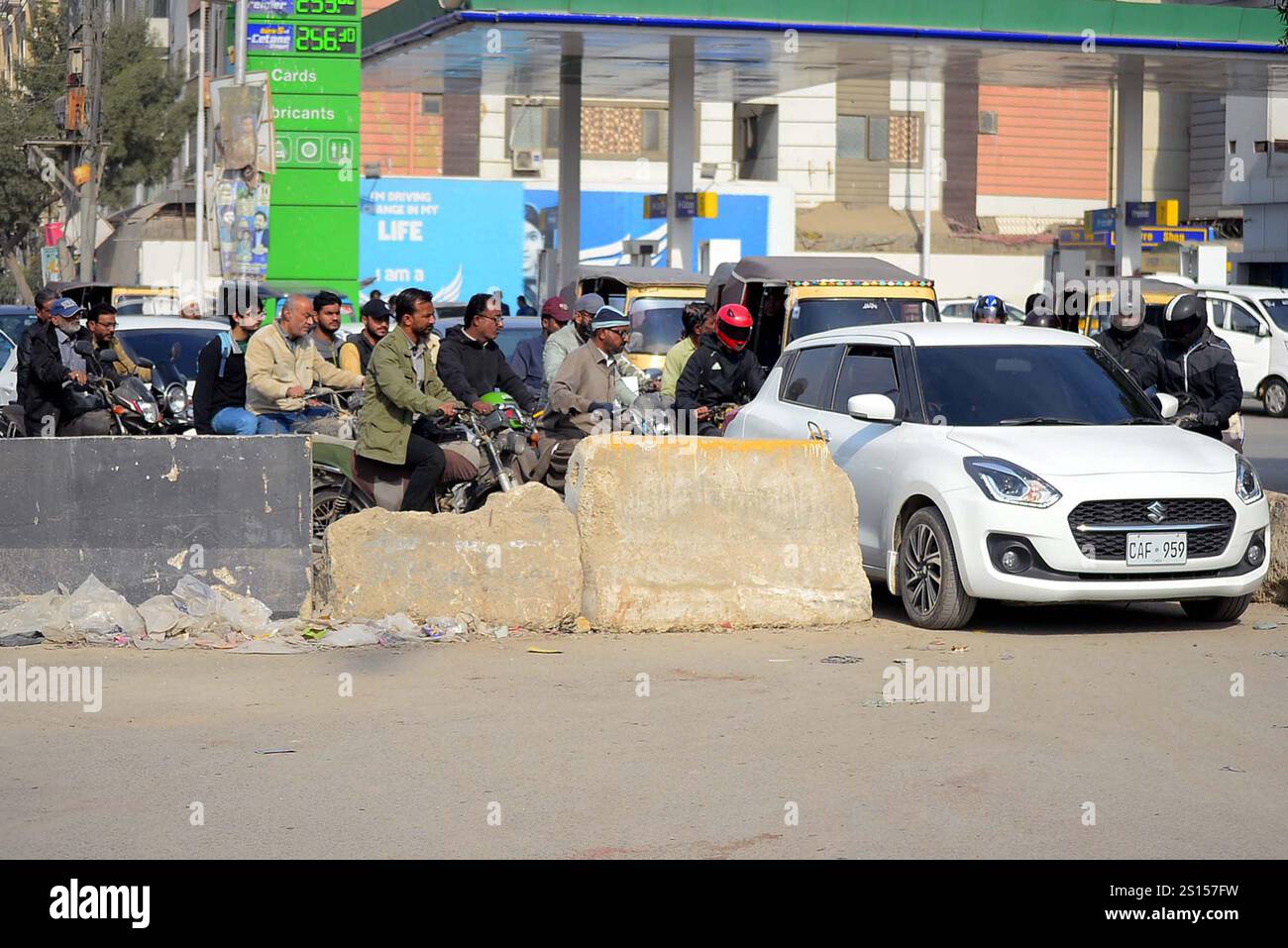 Commuters seen worried and facing problems due to closed road during ...