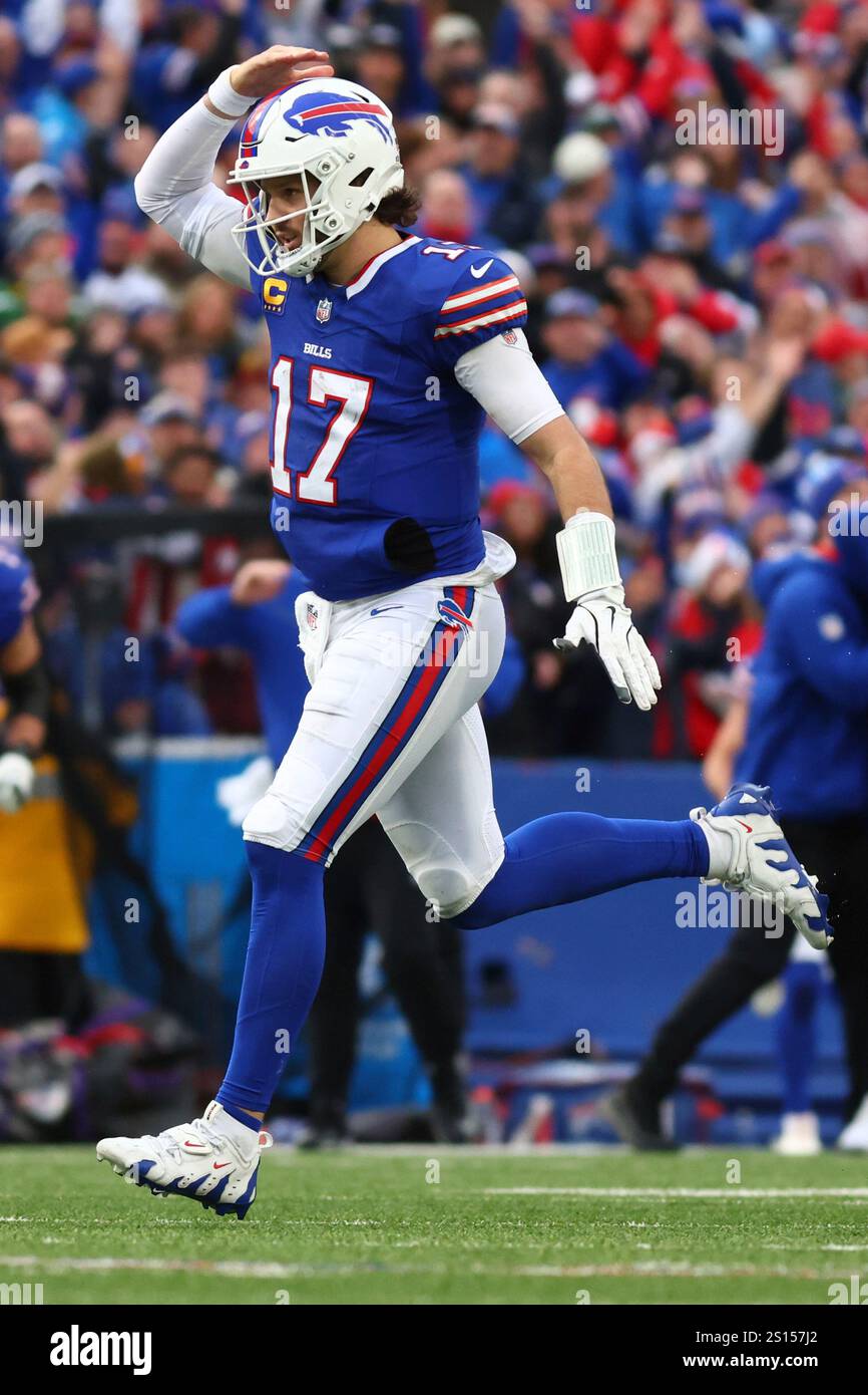 Buffalo Bills quarterback Josh Allen (17) runs to the endzone during ...
