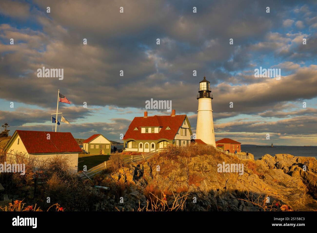 Historic Portland Head Light in Cape Elizabeth, Maine, completed in ...