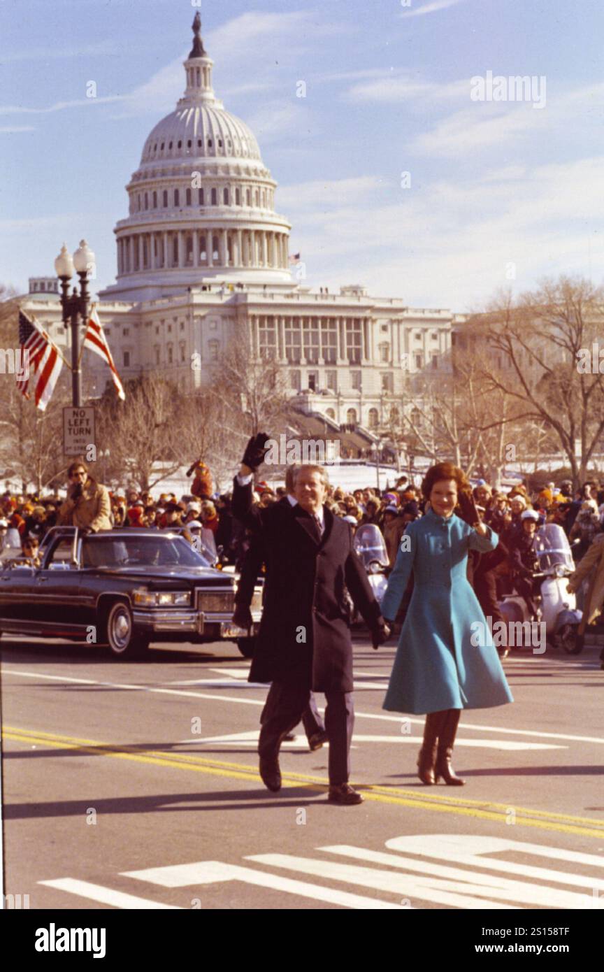 January 20, 1977 - Washington, District of Columbia, USA - The Carters ...