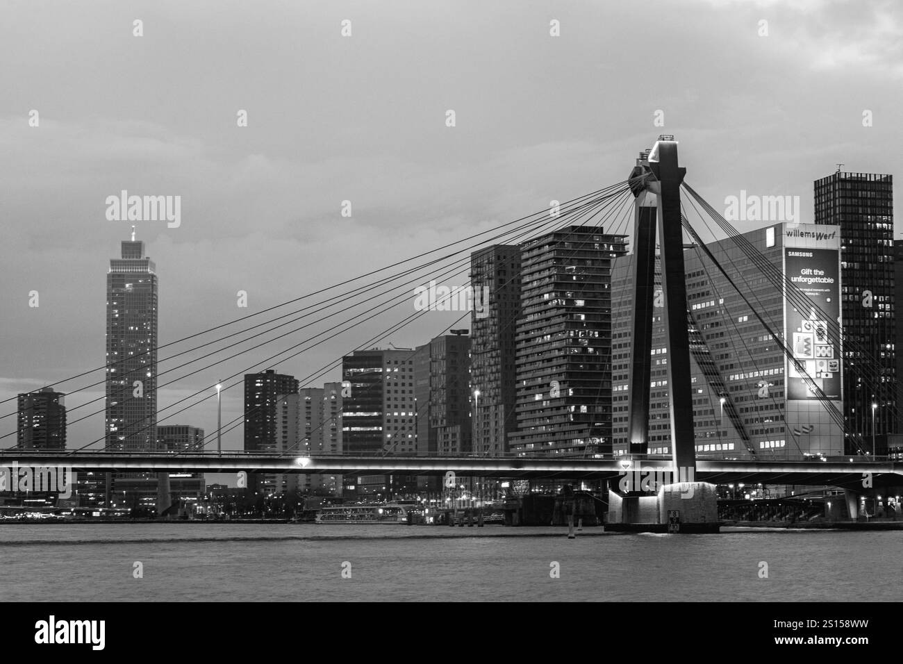 Rotterdam, Netherlands. December 1, 2024. The skyline of Rotterdam at ...