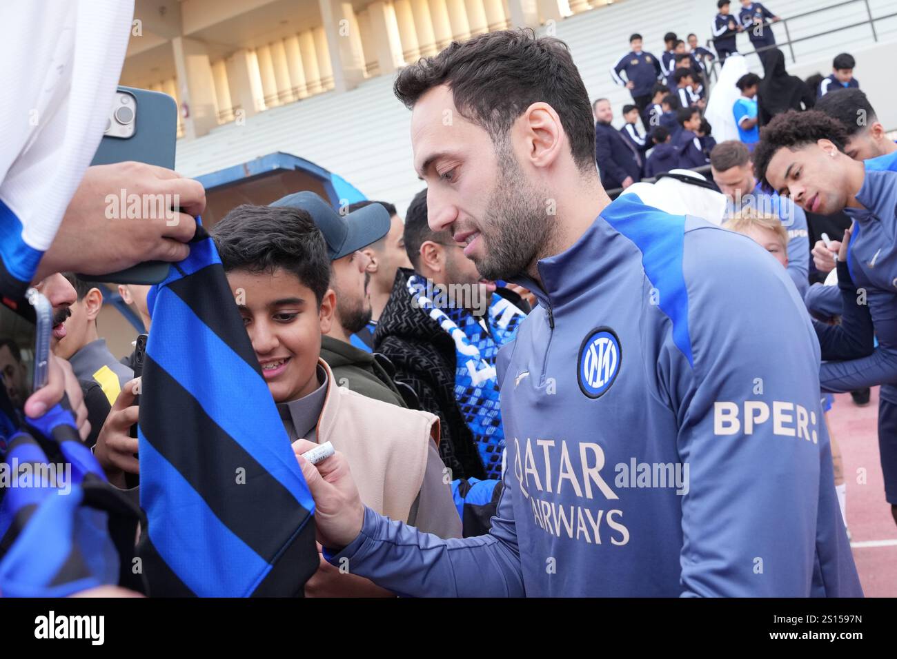 Inter Milan's Hakan Calhanoglu signs autographs at Al Riyadh stadium ...