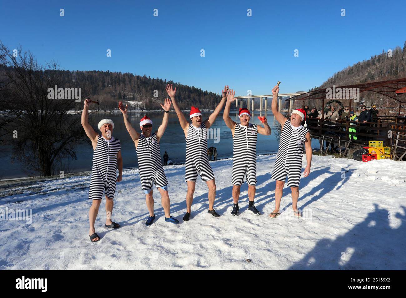 Fuzine, Croatia. 31st Dec, 2024. Opatija Kukali Winter Swimmers took a ...