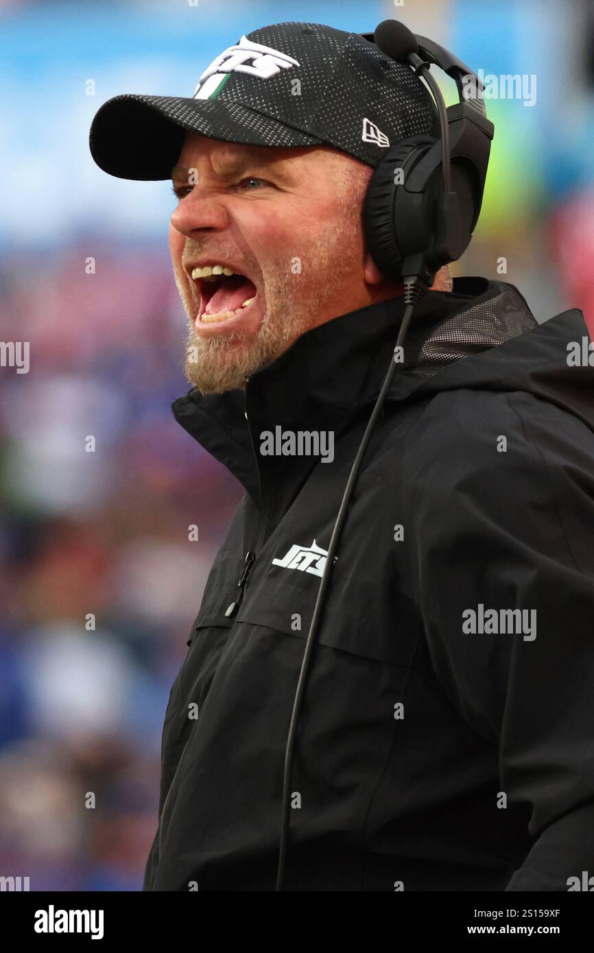 New York Jets Special Teams Coordinator Brant Boyer yells to his ...