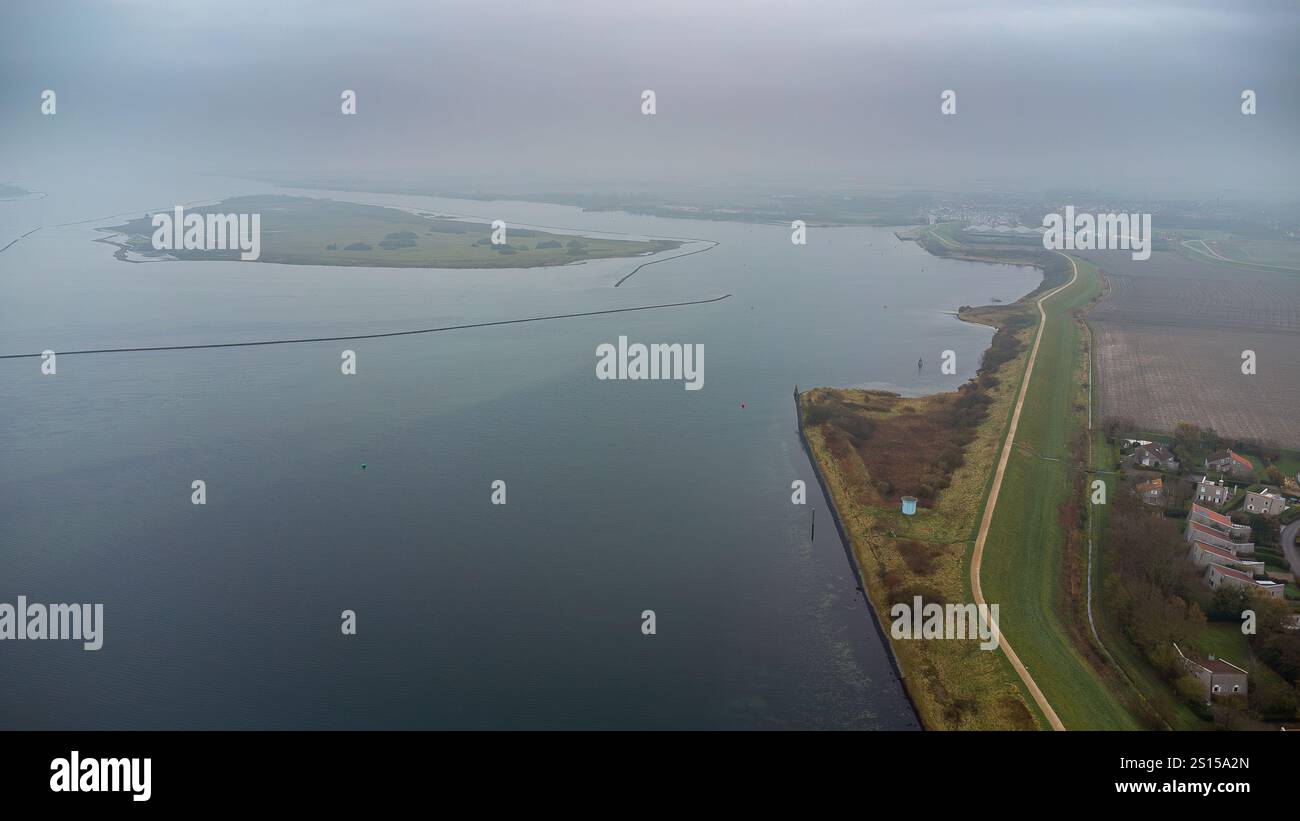 Aerial shot village fields sunset hi-res stock photography and images ...
