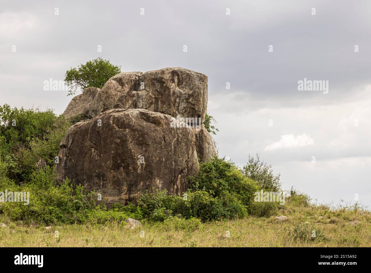 Rock formation in Serengeti with in Tanzania, East Africa Stock Photo ...