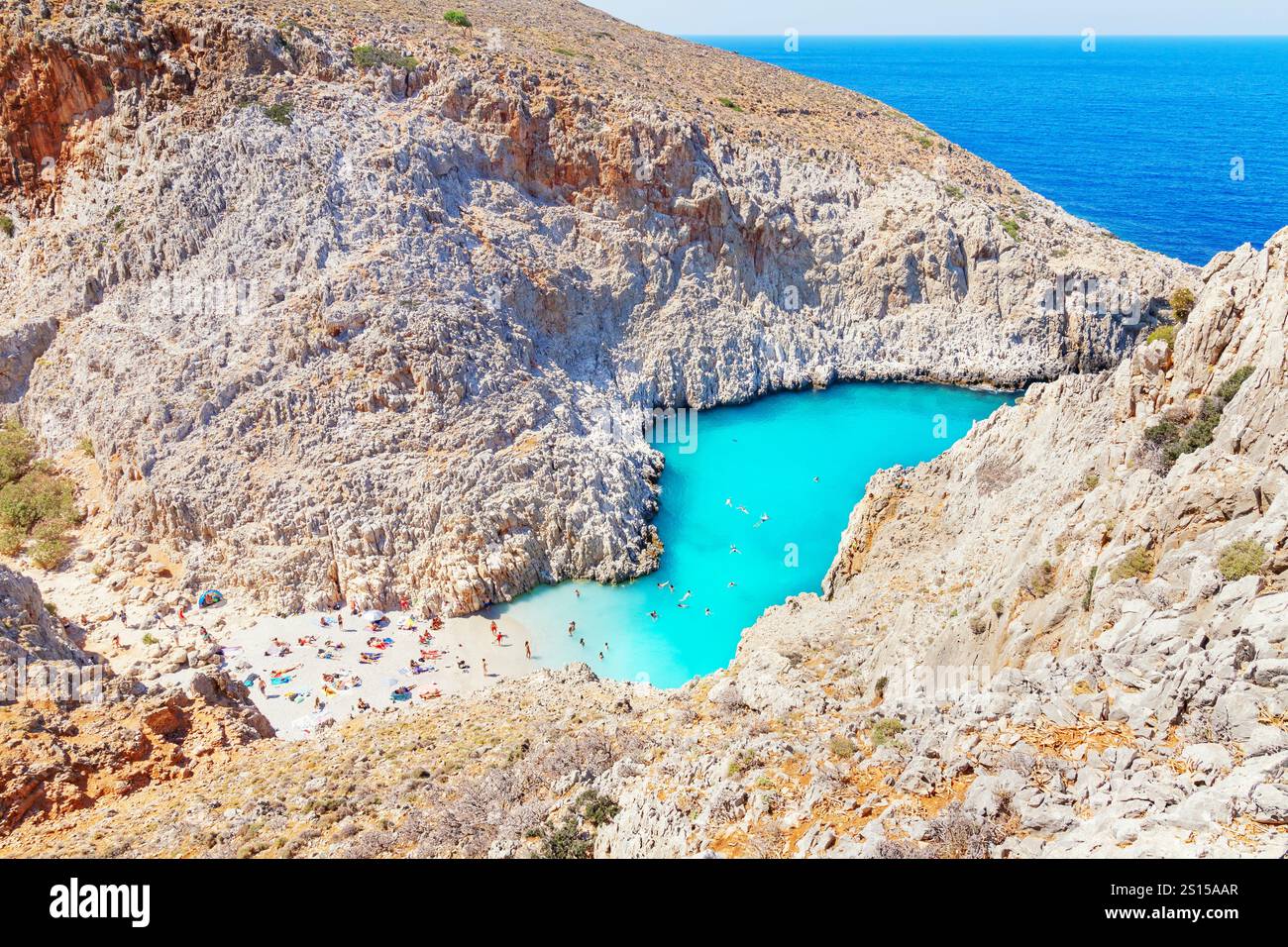 Seitan limania beach, Chania, Crete, Greek Islands, Greece Stock Photo ...