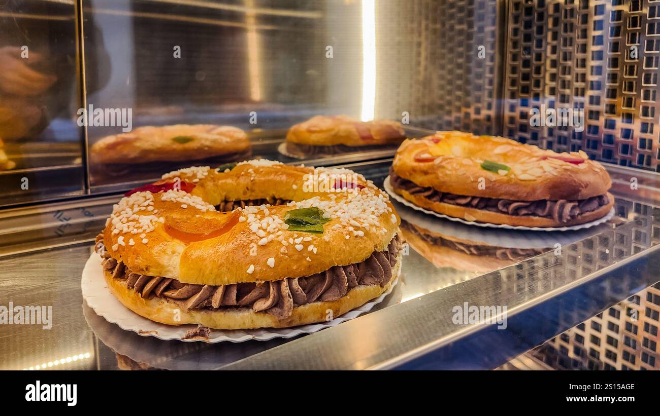 The Roscón de Reyes is a festive ring-shaped cake, traditionally ...